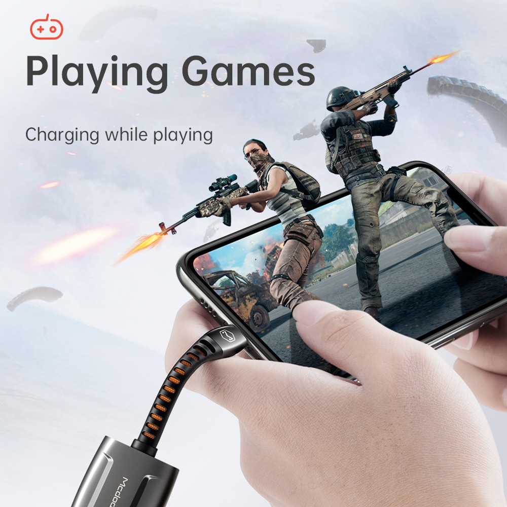 Support mic in PubgMcdodo Aux Audio Cable Adapter Lightning To 3.5mm ...