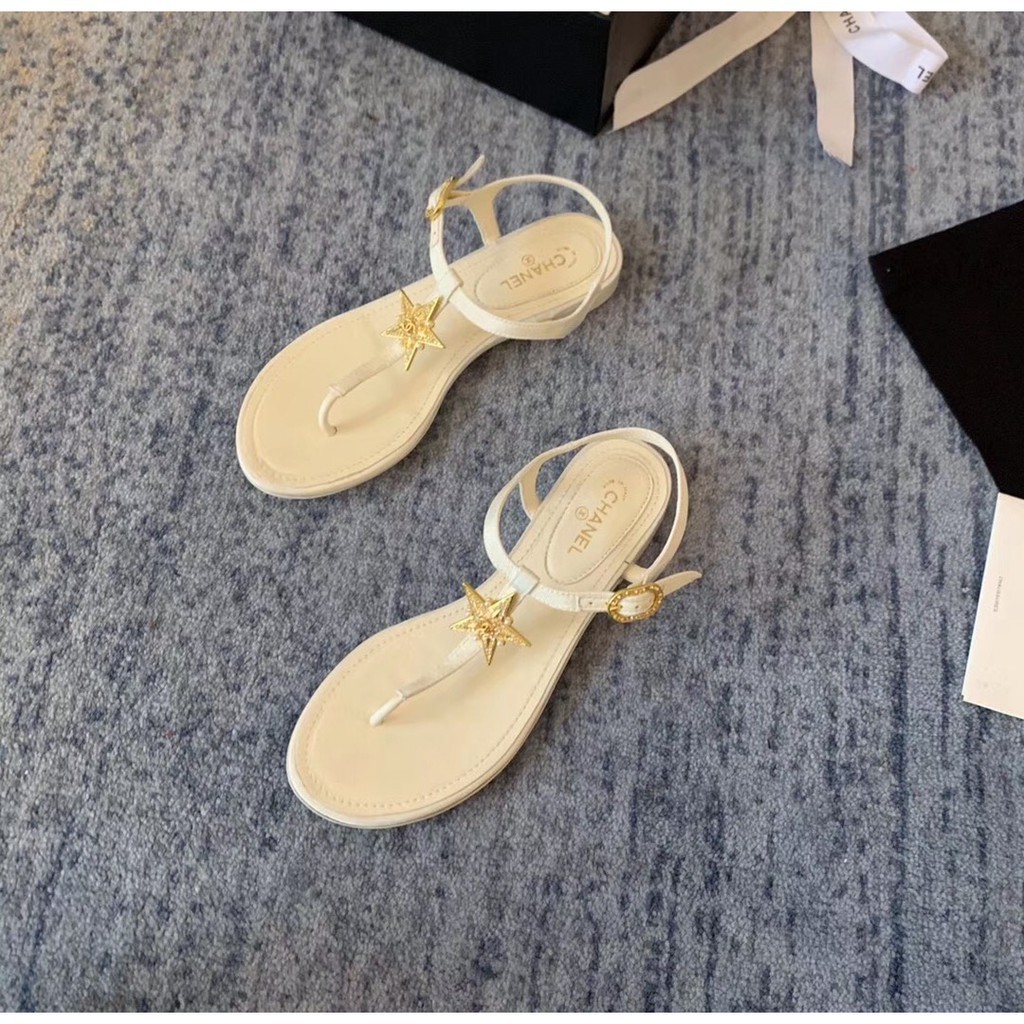 ♨ CHANEL summer seris pearl double C slipper Casual sandal flip ...