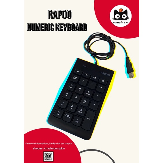 RAPOO - Numeric Keypad K10 (Black) คีย์บอร์ด ตัวเลข | Shopee Thailand