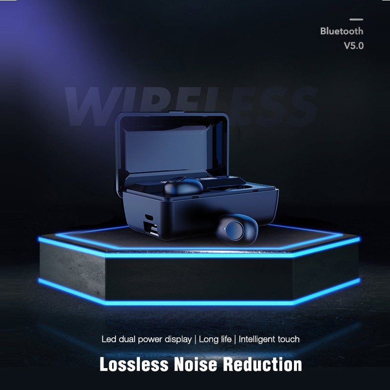 ♈ TWS Bluetooth Wireless Earphones 3200mAh Charging Box Headphone 9D ...