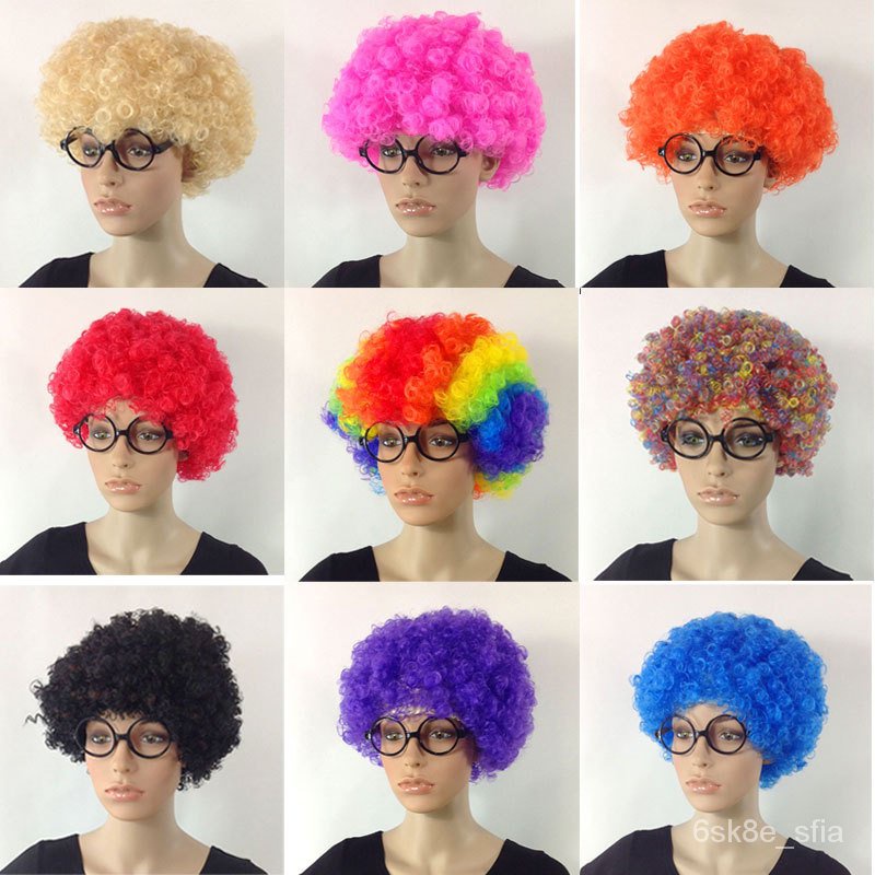 Halloween Universal Afro Wig Fans Clown Headgear Stage Performance ...