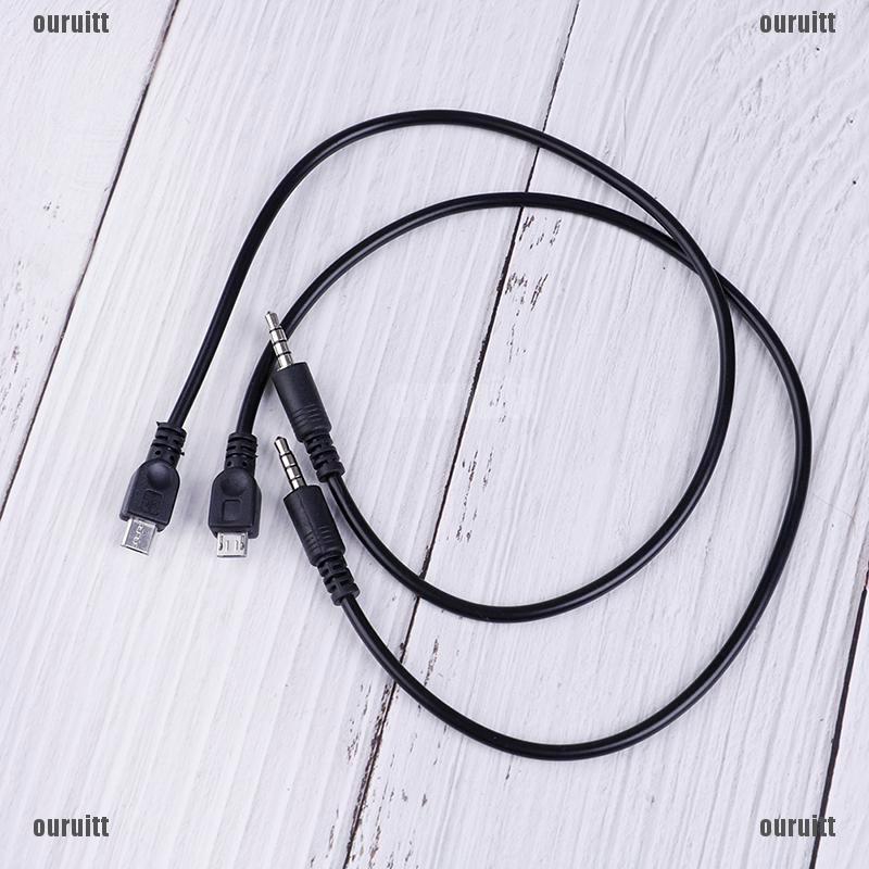 SP 2Pcs 3.5mm stereo male to micro USB male car AUX out cable for ...