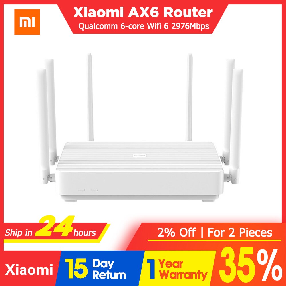 Xiaomi Redmi Router AX6 WiFi 6 2.4G/5G Dual-ความถี่6เสาอากาศรับสัญญาณ ...