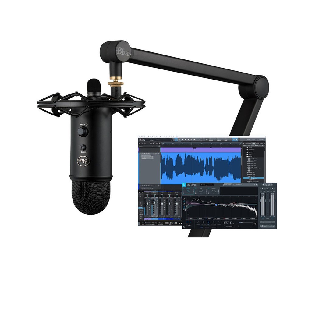 Blue YETI CASTER STUDIO ชุดไมโครโฟนคอนเดนเซอร์ ไมค์บันทึกเสียง ไมค์อัดเสียง แบบ USB Microphone ...