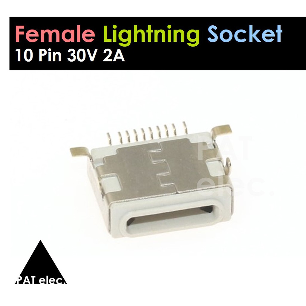 อะไหล่ พอร์ต ขั้วต่อ ก้นชาร์จ Lightning Socket Iphone 10 Pin 30V 2A ...