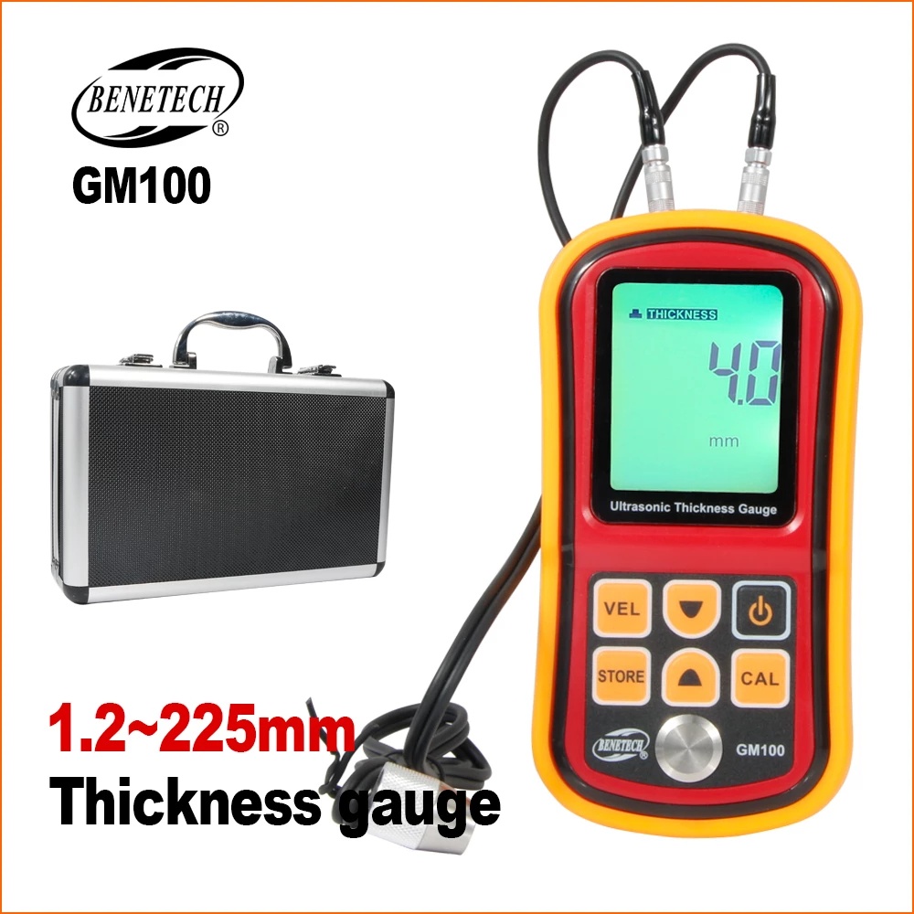 Benetech GM100 เครื่องวัดความหนาอัลตราโซนิก ดิจิทัล หน้าจอ LCD สําหรับทดสอบโลหะ แก้ว เซรามิค ...