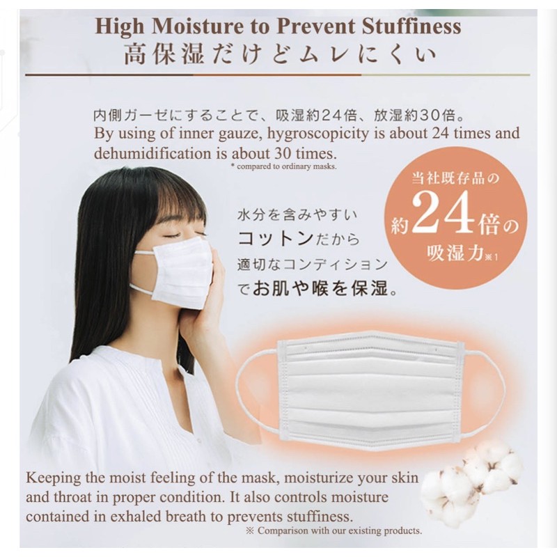 IRIS OHYAMA Japan Cotton More Pleated Mask หน้าคุณภาพดีของญี่ปุ่น 1 ...