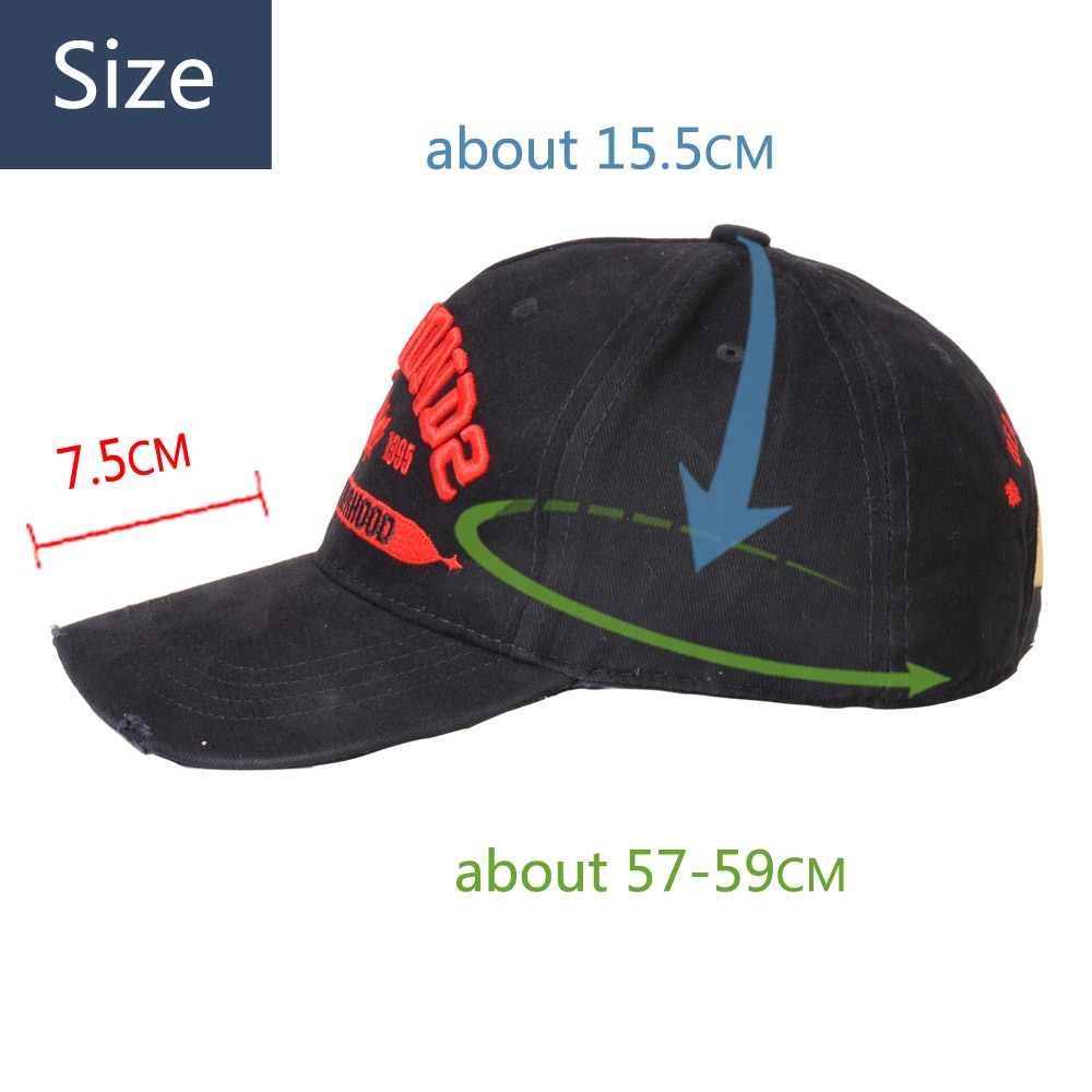 DSQICOND2 Cap Cotton DSQ Letters Casquette Hat Embroidery 2019 Black ...