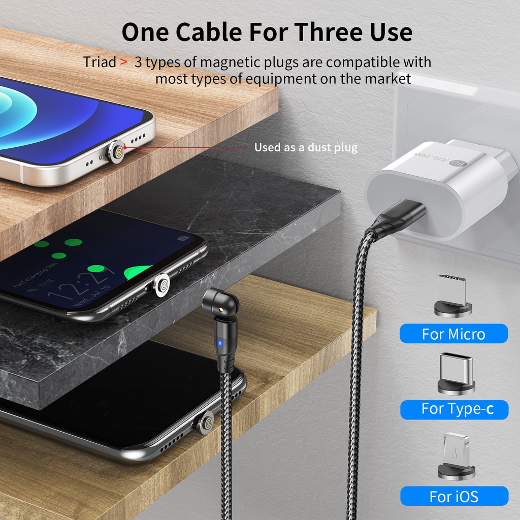 Szxpyu Led Magnetic Usb Cable 3a Fast Charging Cable Pd 60w Magnet ...