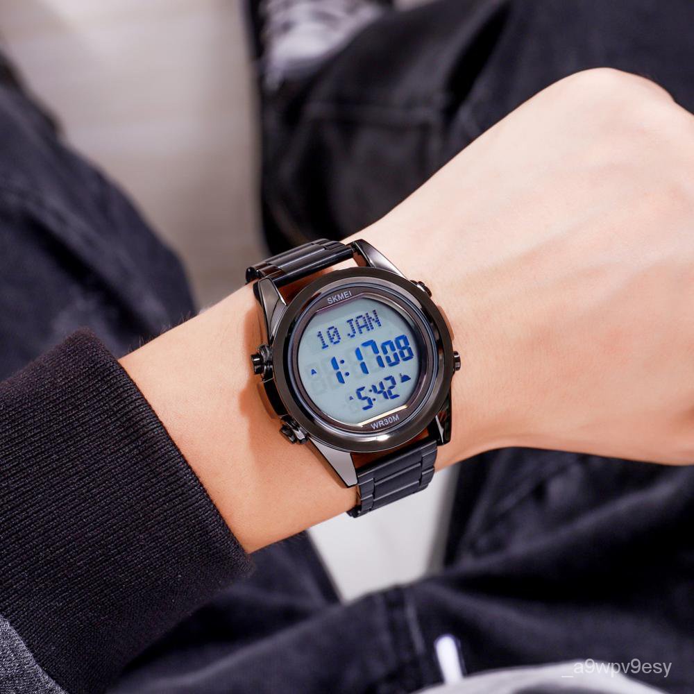 SKMEI 1667 Men Digital Islamic Qibla Direction Compass Azan for Muslim ...