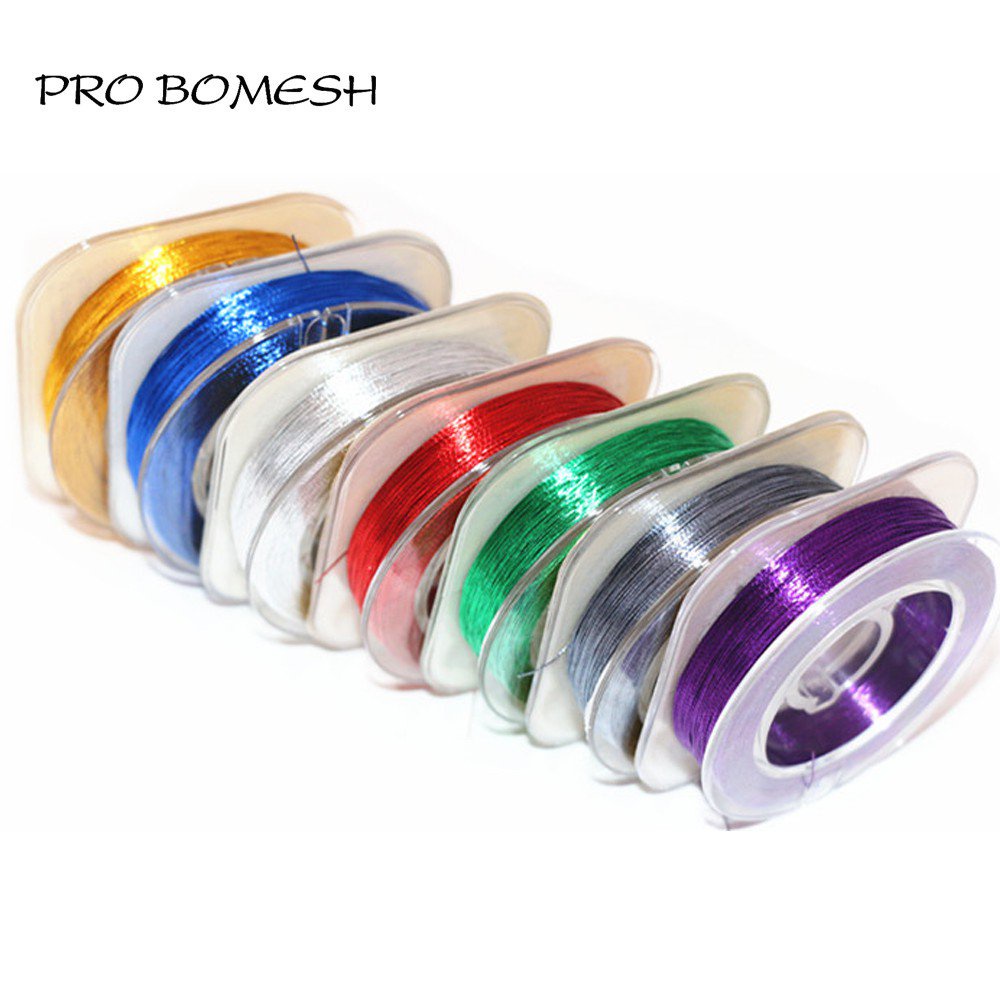 PROBOMESH 7SpoolsLot 50mSpool 300D Metal Wrapping Thread Spinning Rod ...