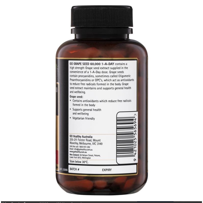 GO Healthy Grape Seed 60000mg 120 Vege Capsules สารสกัดจากเมล็ดองุ่น ...