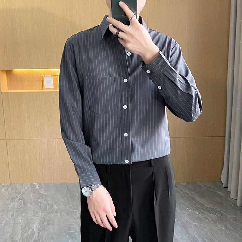 เสื้อแขนยาวลายทางแฟชั่นสไตล์เกาหลี 20210504 Mingqueb33 Th Thaipick