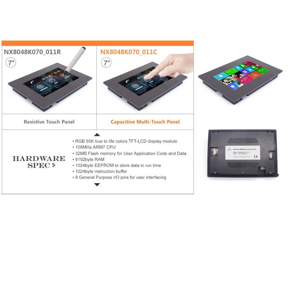 7.0" Nextion Enhanced HMI Intelligent USART UART Serial TFT LCD Module Display Resistive Or ...