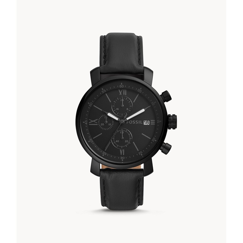 FOSSIL FOSSIL Rhett Chronograph Black Leather Watch BQ1703 BQ1703 ...