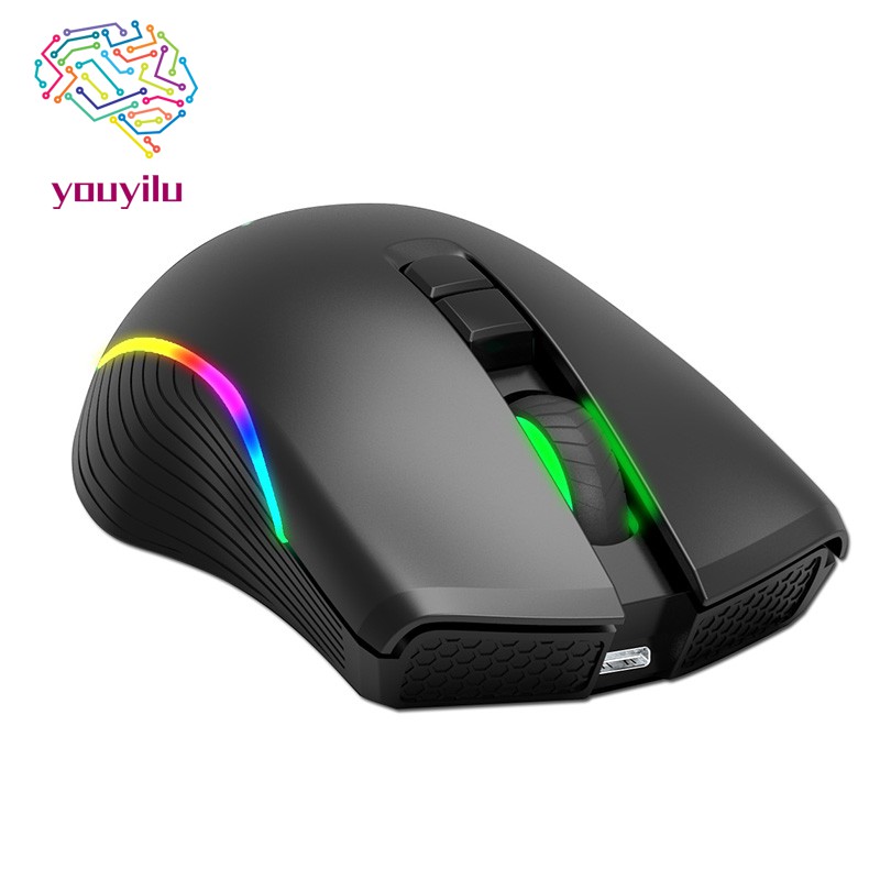Hxsj T26 2 . 4 G เมาส์ไร้สาย Rgb พอร์ตชาร์จ Type - C สีดํา - youyilu.th ...