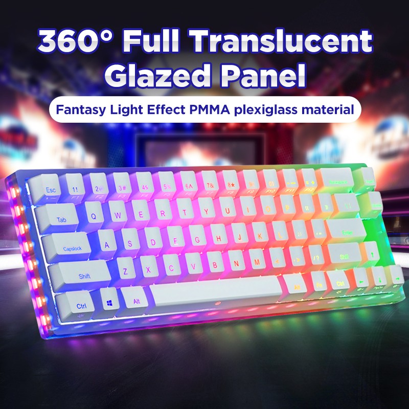GamaKay K66 Mechanical Keyboard 66 Keys Gateron Switch Hot Swappable ...