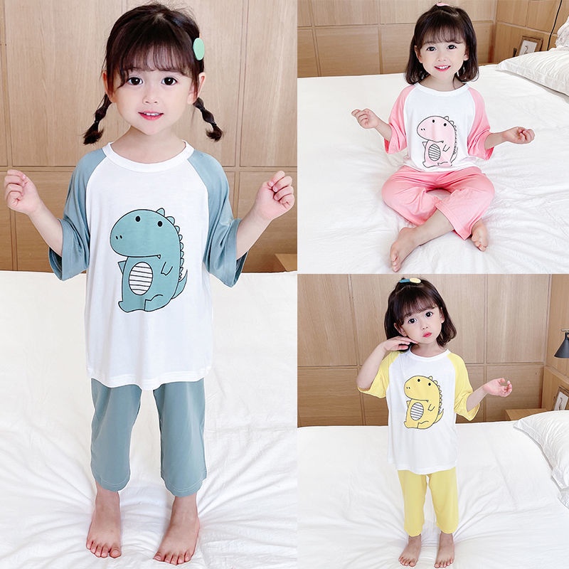 Modal children's home clothing thin children's cotton loose seven ...