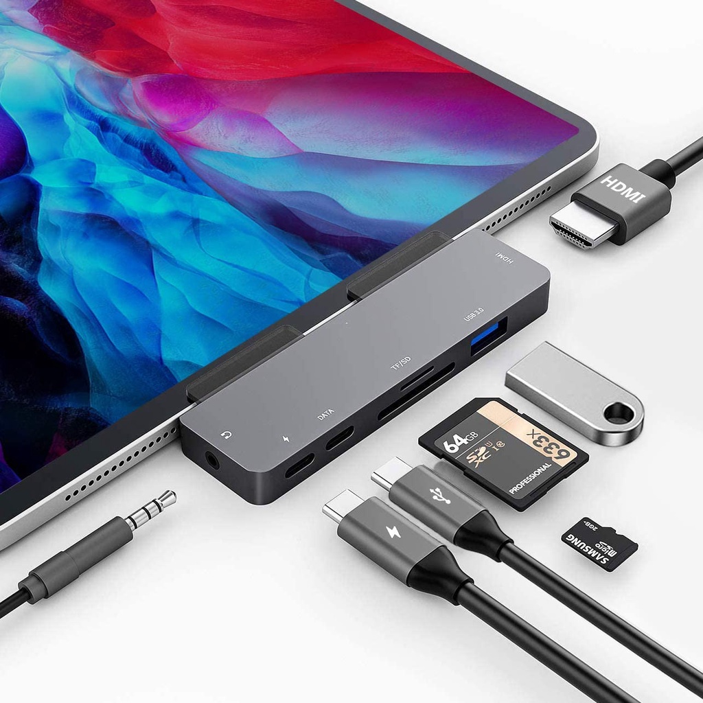 USB C HUB สำหรับ iPad Air 4 Pro 11 12.9 นิ้ว 2020 2018 2019 MacBook Air ...