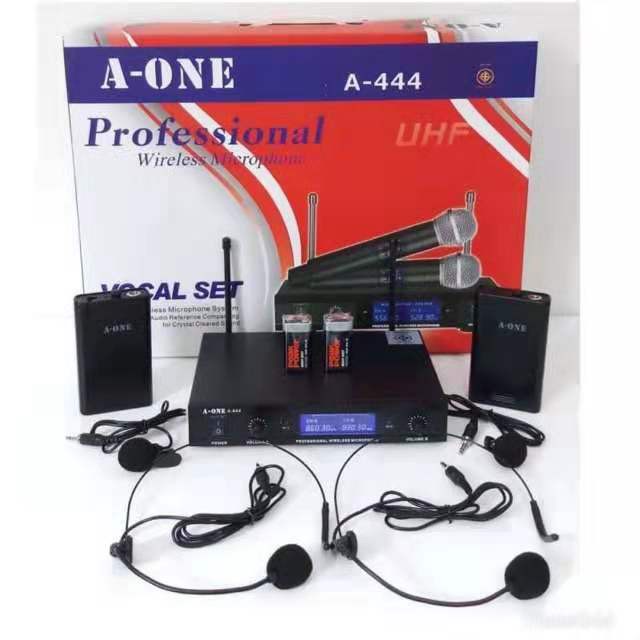 A-ONE ไมค์โครโฟน แบบคาดศรีษะ/หนีบปกเสื้อ ไมโครโฟนไร้สาย WIRELESS ...