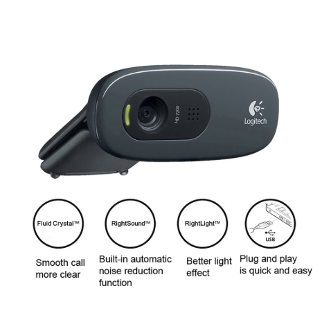 กล้องเว็บแคม logitech c270 c270i hd 720 p built - in micro usb 2 . 0 ...