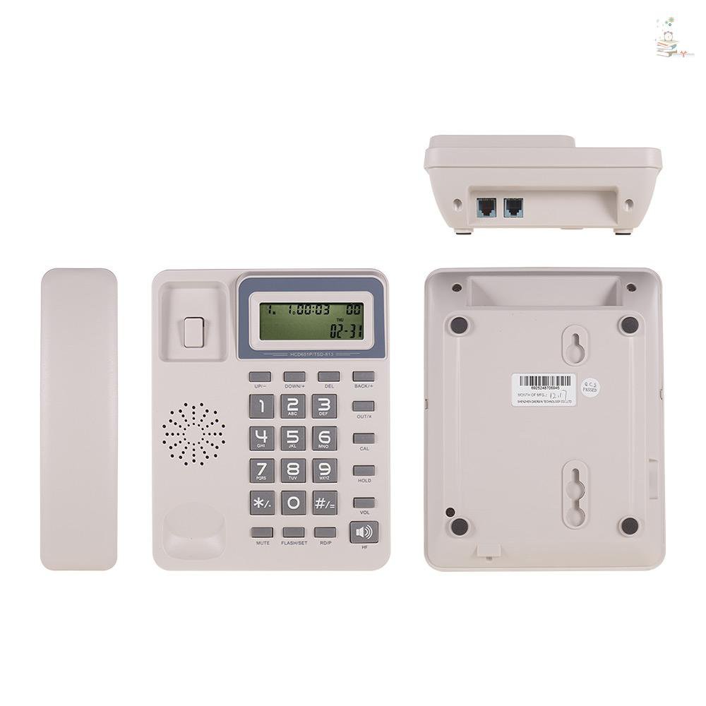 TODesktop Corded Landline Phone Fixed Telephone with LCD Display Mute Pause Hold Flash Redial ...