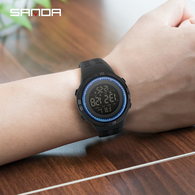 SANDA Men Watch นาฬิกาข้อมือสปอร์ตโครโนกราฟสปอร์ตมัลติฟังก์ชั่นสุดหรู ...