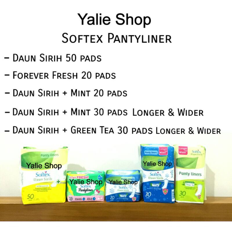 Softex Pantyliner Sirih Mint Green Tea Longer Wider Forever Fresh ...