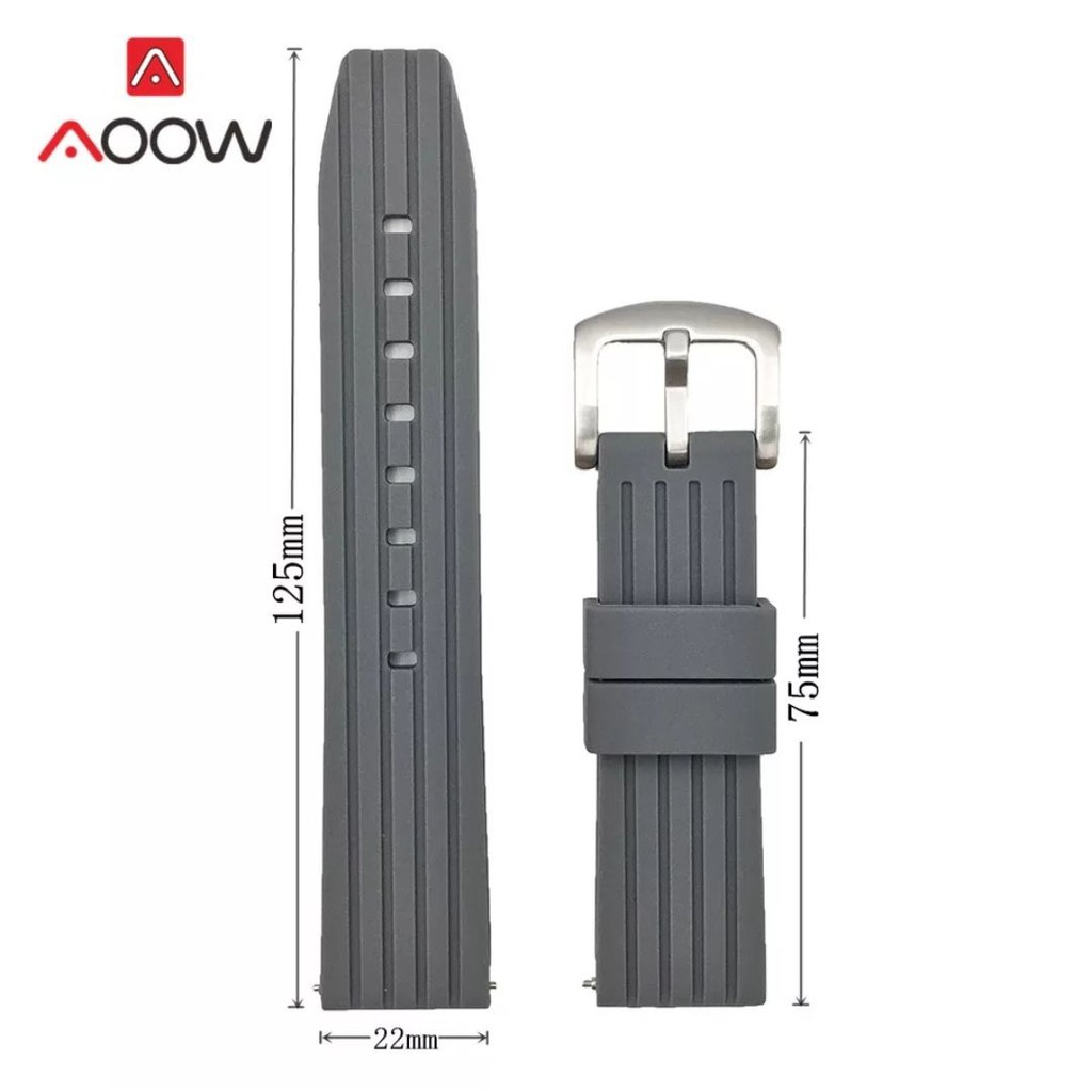 AOOW สายนาฬิกา ยาง ซิลิโคน พรีเมี่ยม หนาพิเศษ 202224 mm. สปริงบาร์ในตัว ...