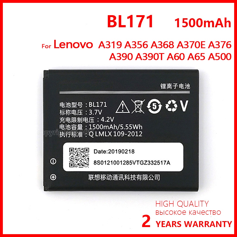 100 Genuine batteria BL171 Battery For Lenovo A319 A356 A368 A370E A376 A390 A390T 1500mAh Phone ...