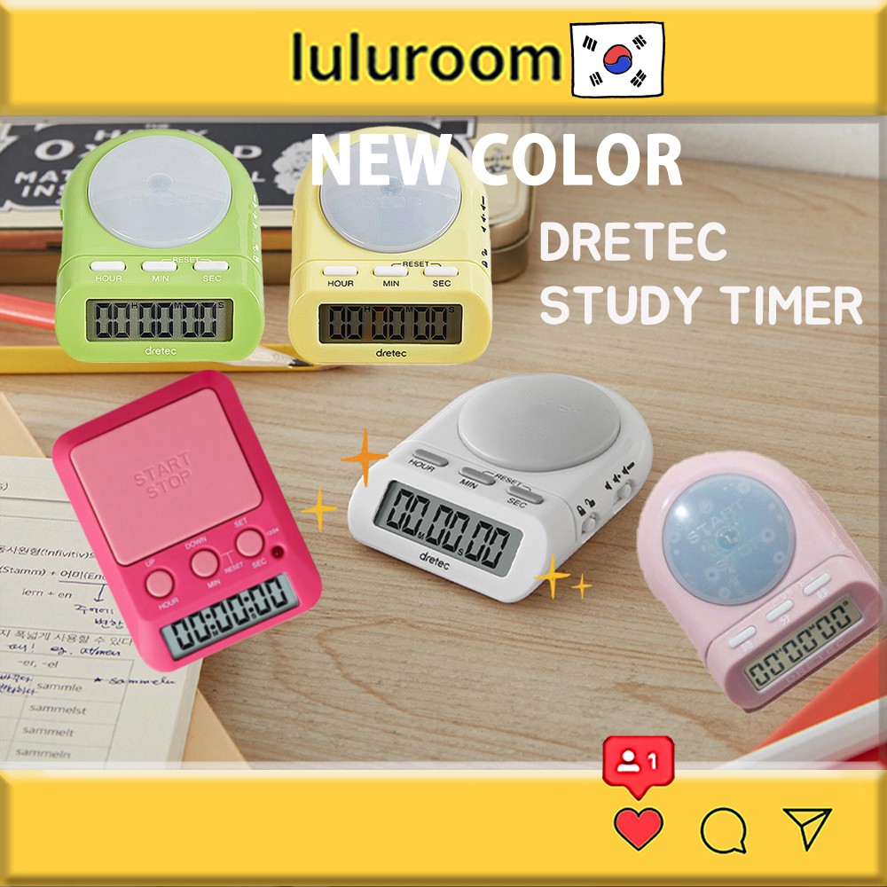 [DRETEC] NEW COLOR T186 T580 Study Timer Stop Watch LED Silent D Day ...