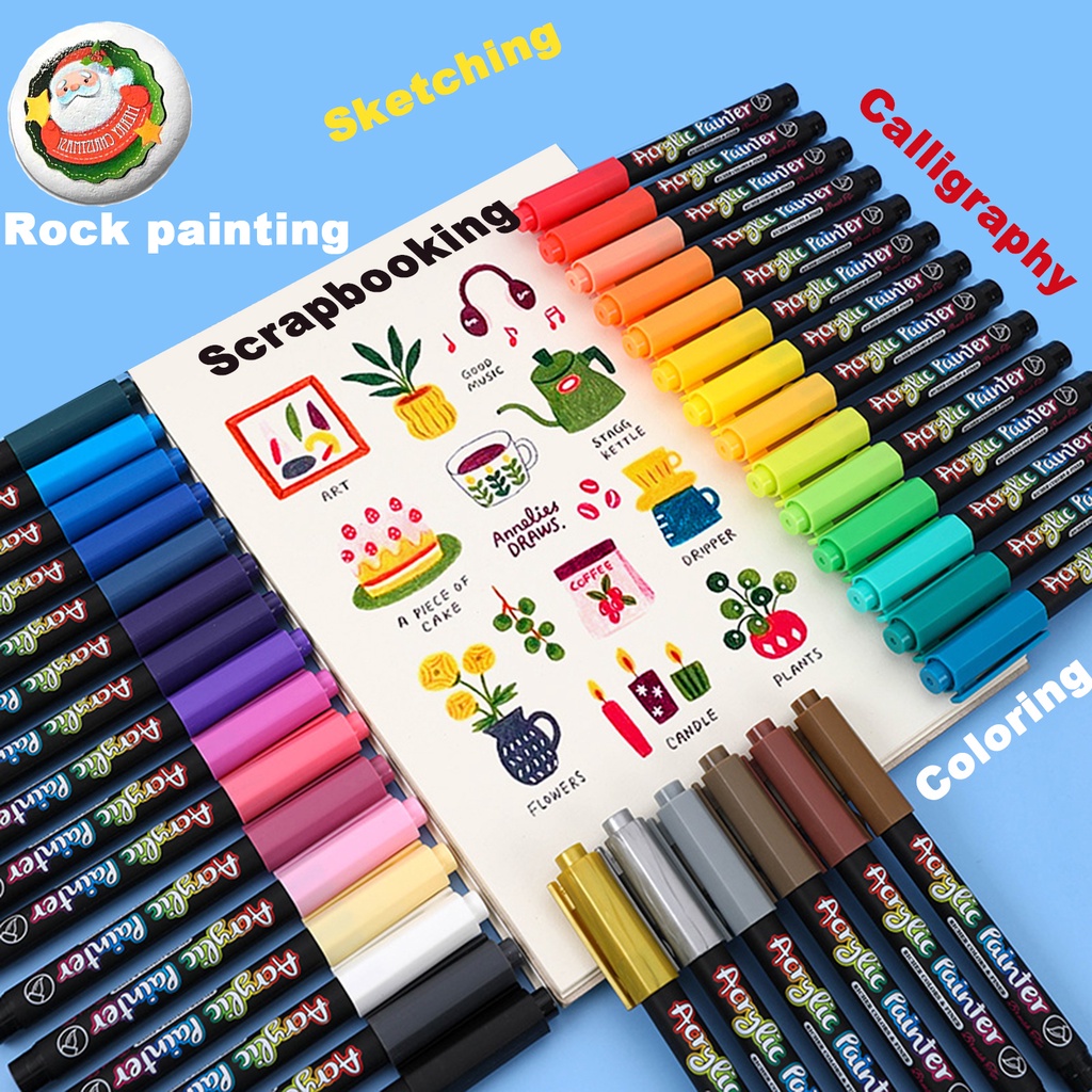 ขึ้นภาพวาด36 Color Sketching Markers Acrylic Marker for ainting Acrylic ...