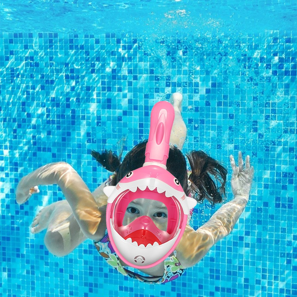 Kids Diving Full Face Mask Children Snorkeling Shield Boy Girl Cartoon ...