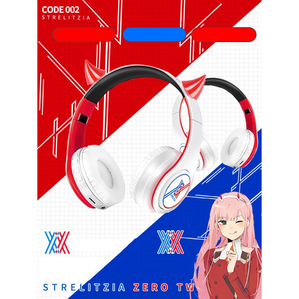 หูฟังบลูทูธDarling in the franxx 02 Zero Two Headset Izumi Sag Cosplay ...