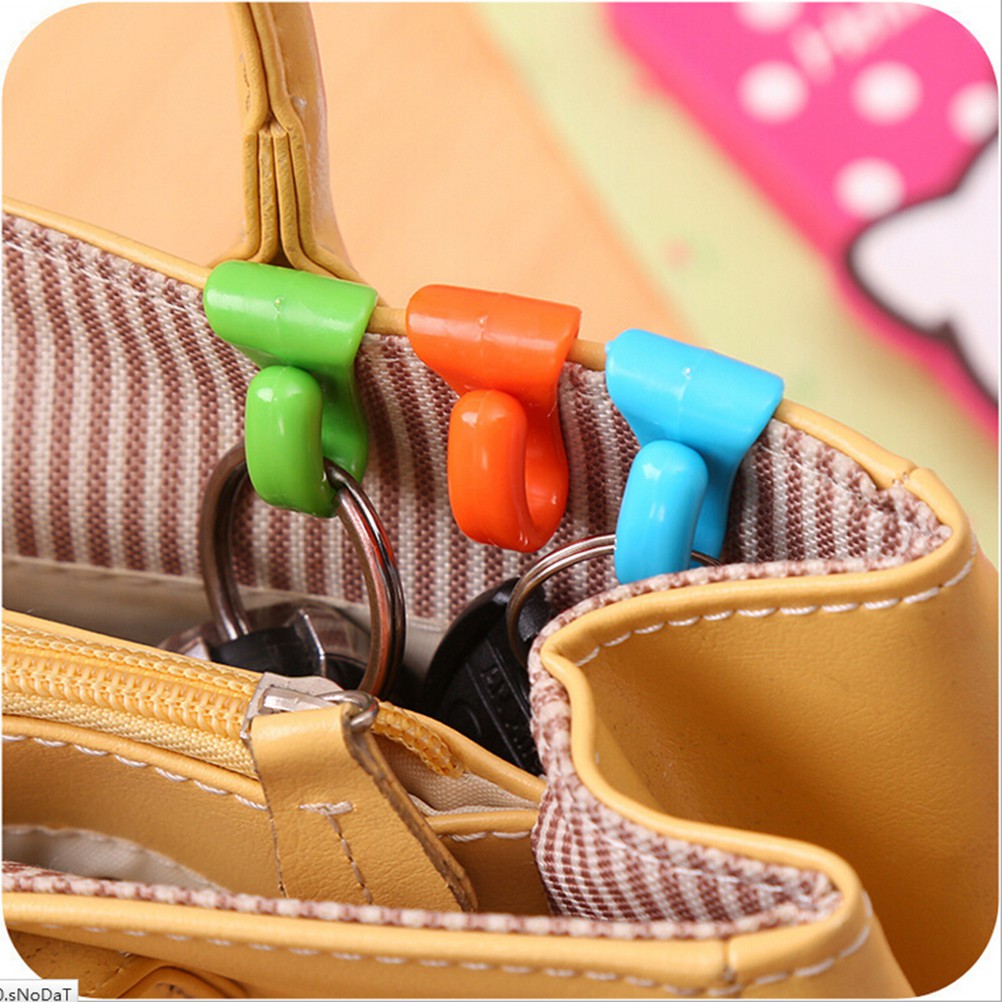 【Purpleredto】2PCS Plastic Hangers Key Ring Chain Holder Hook Handbag ...