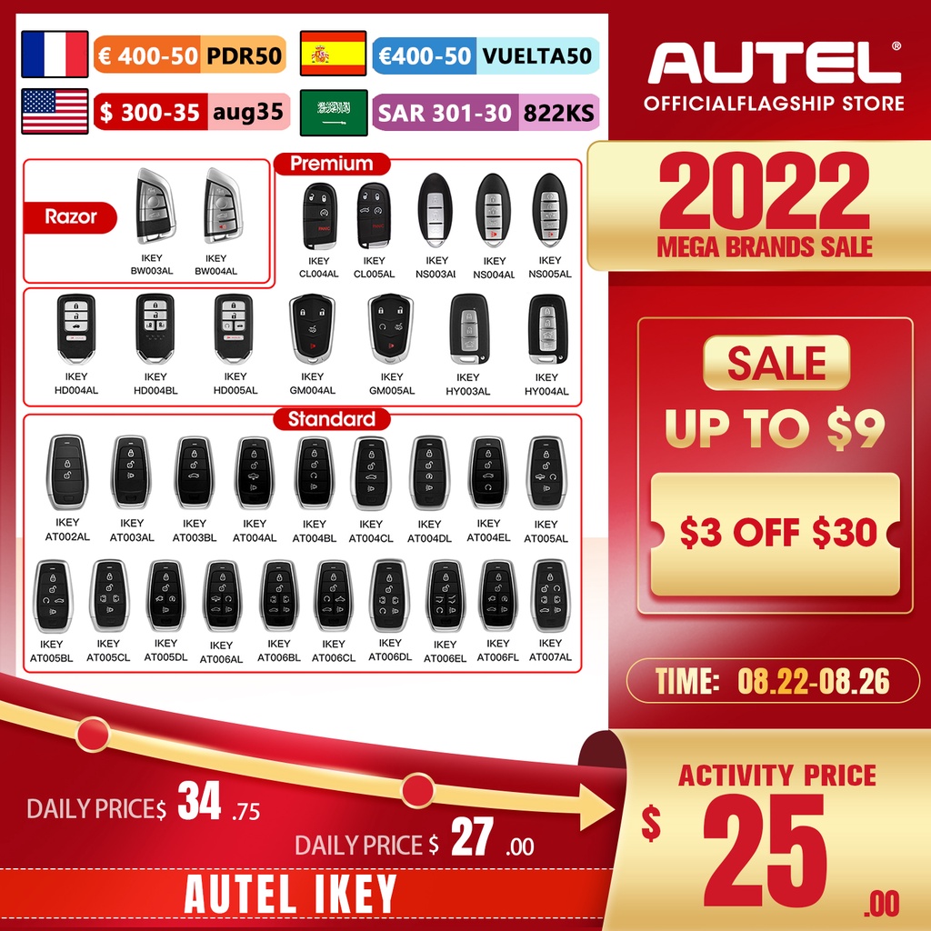 125pcs Autel MaxiIM KM100 IKEY Newest Series Universal Programmable ...