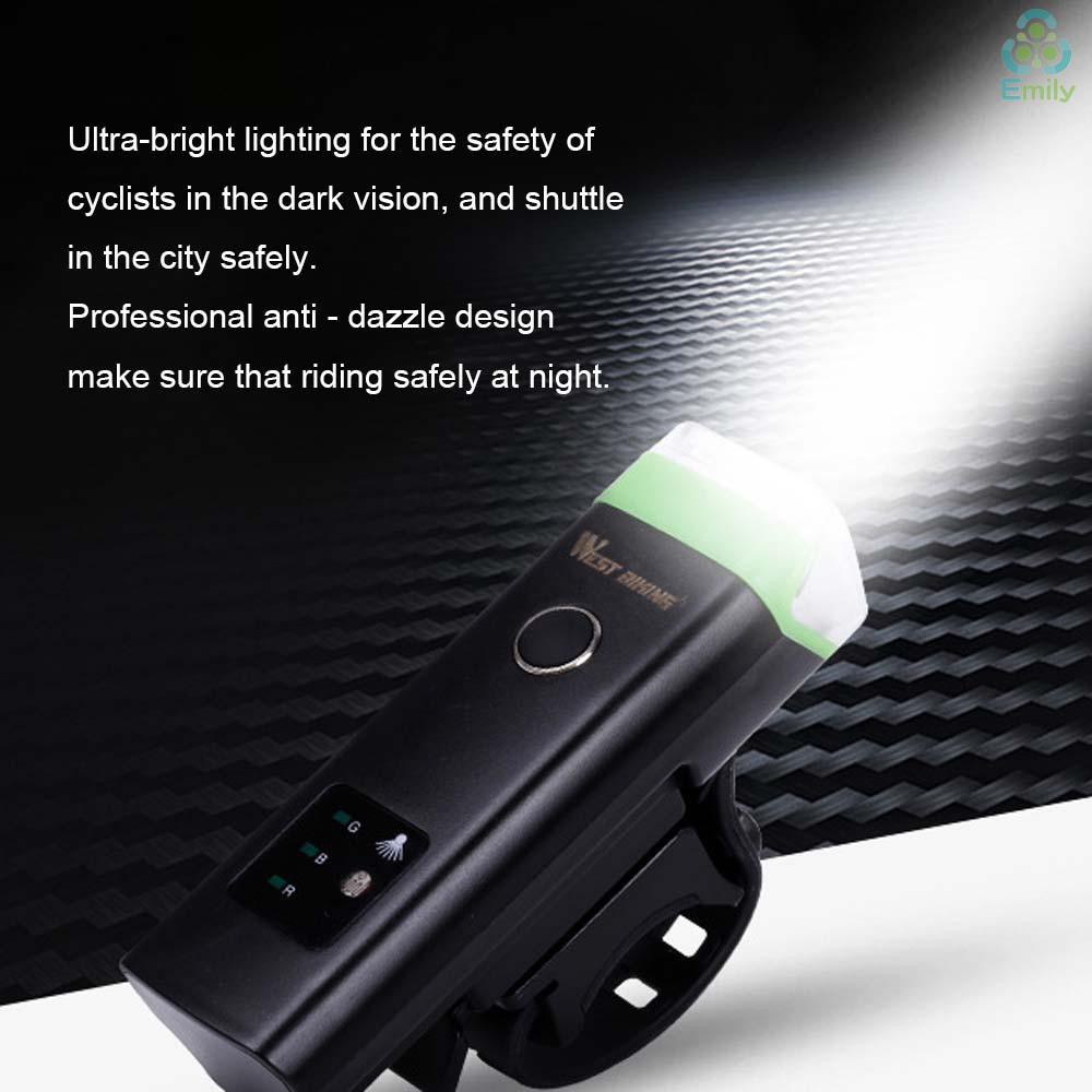 ( Emily ) ไฟฉาย Led กันน้ําแบบชาร์จ Usb สําหรับติดด้านหน้ารถจักรยาน ...