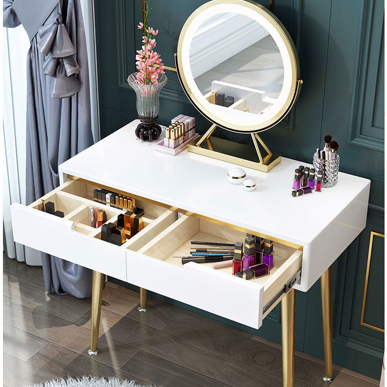 Dresser Bedroom NET สีแดงinsโต๊ะแต่งหน้าที่ทันสมัยเรียบง่ายขนาดเล็กโต๊ะ ...