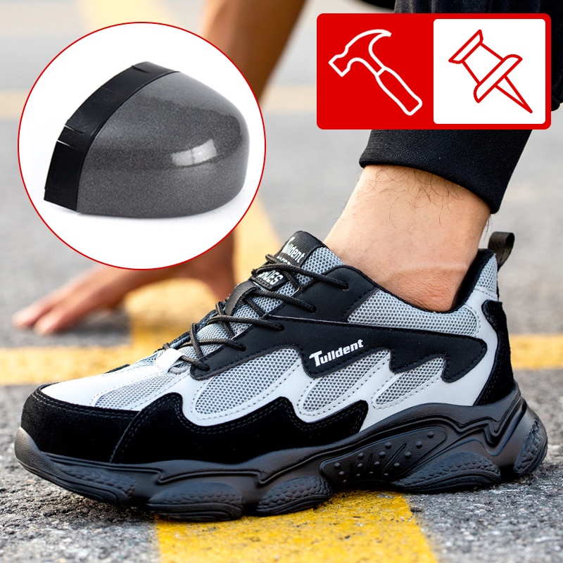 High Quality Work Shoes Men Safety Boots Indestructible Steel Toe Shoes ...