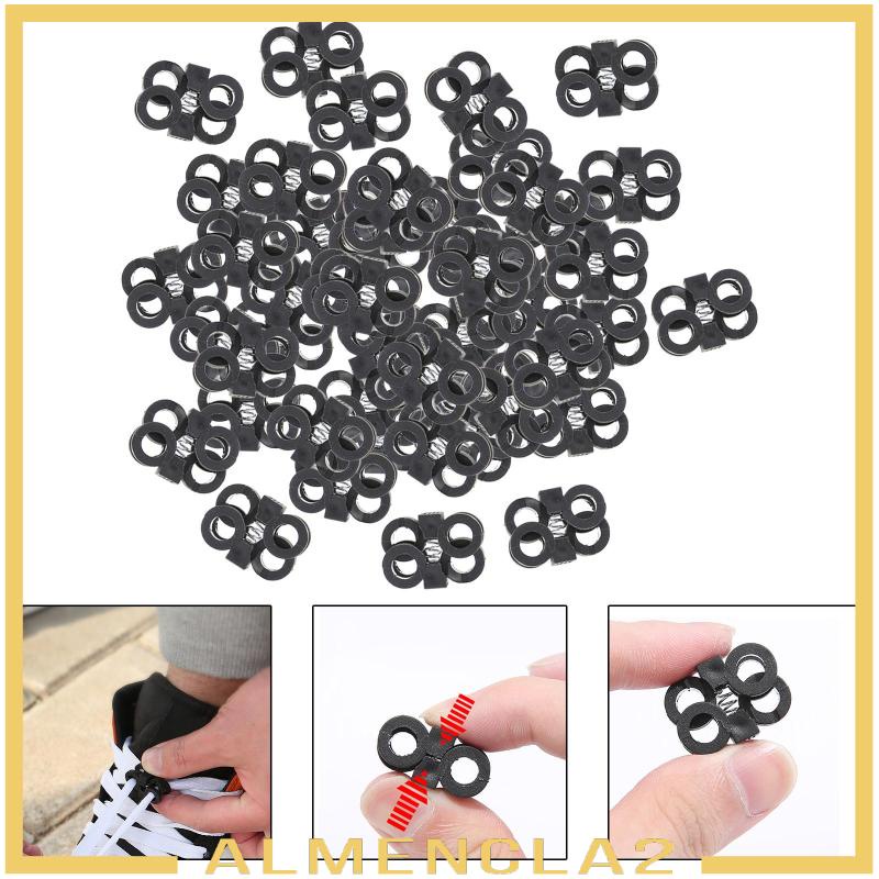 ALMENCLA2 50PCS Quick Shoelace Lock Shoe Strings Cord Fastener Buckle ...