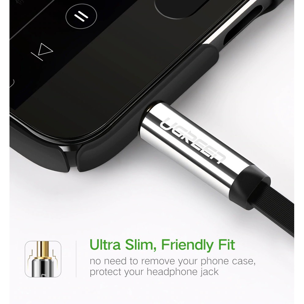 Ugreen AUX Cable Jack 3.5mm Flat Straight Audio Stereo Cable - warmuily ...