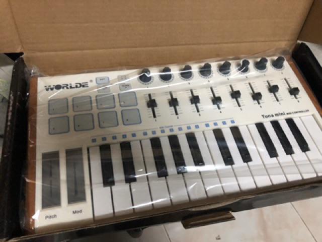worlde tuna แป้นพิมพ์ขนาดเล็กแบบพกพา 25 - key usb midi 8 rgb backlit ...