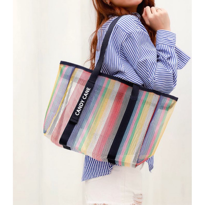 CANDY CANE BAG - Bini Mini Tote Bag มี 4 สี วัสดุใหม่ โปร่ง เบา ถนอม ...