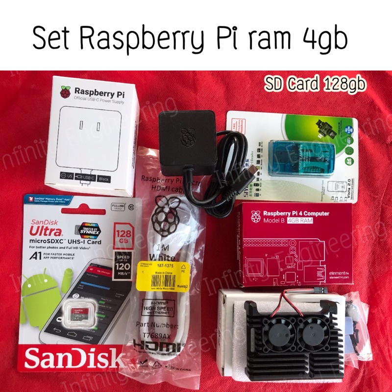 [พร้อมส่ง] Raspberry Pi 4 Model B (4GB) เซตพร้อมพัดลมระบายอากาศ+ SD ...