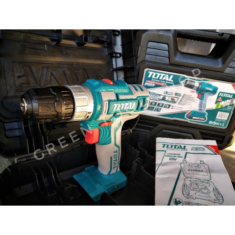 TOTAL สว่านไร้สาย20โวลท์ 10มม. รุ่นTDLI200215 (แบต 2ก้อน แท่นชาร์จ) ส่ง ...