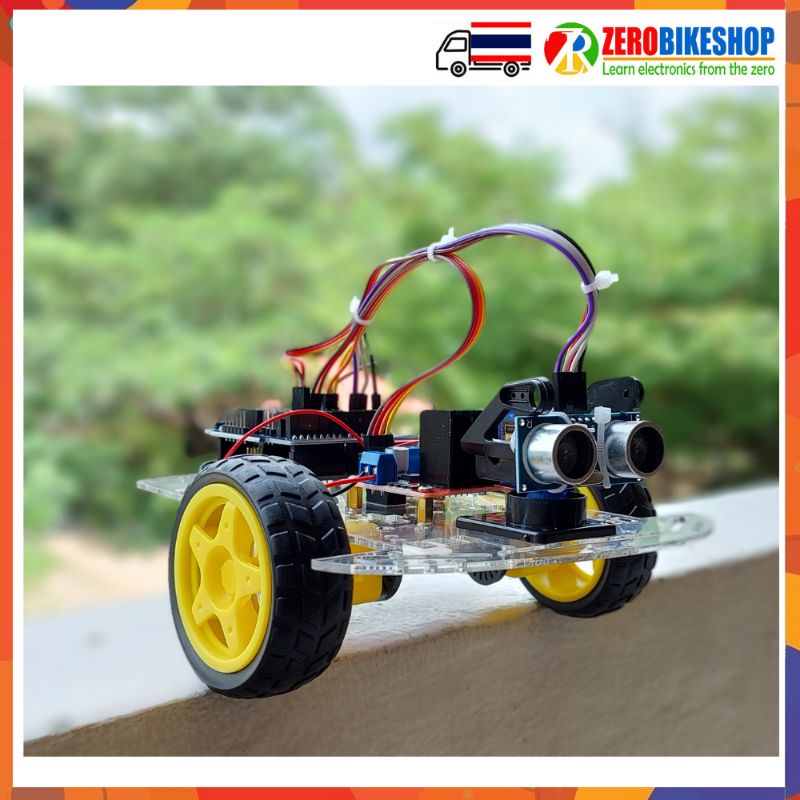พร้อมส่ง จากไทย Arduino Robot Kit 2WD Ultrasonic Arduino Robot Kit ชุดทดลอง หุ่นยนต์หลบสิ่งกีด ...