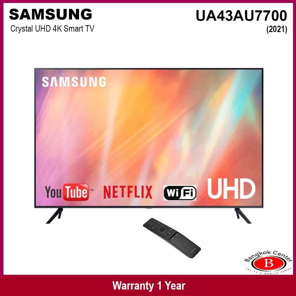SAMSUNG Smart 4K Crystal UHD TV AU7700 43 นิ้ว รุ่น 43AU7700 (ปี2021 ...