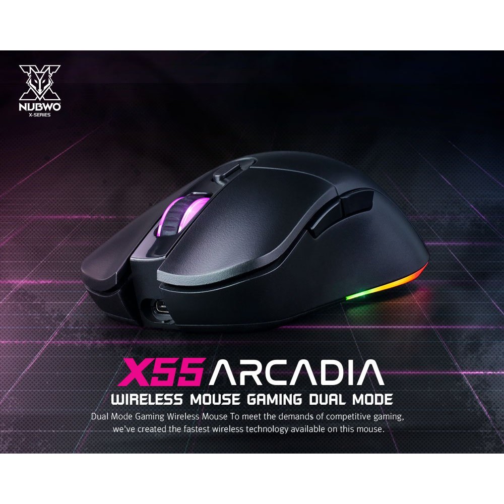เมาส์เกมมิ่ง เมาส์ไร้สาย NUBWO X55 ARCADIA Wireless Macro Mouse เมาส์ ...
