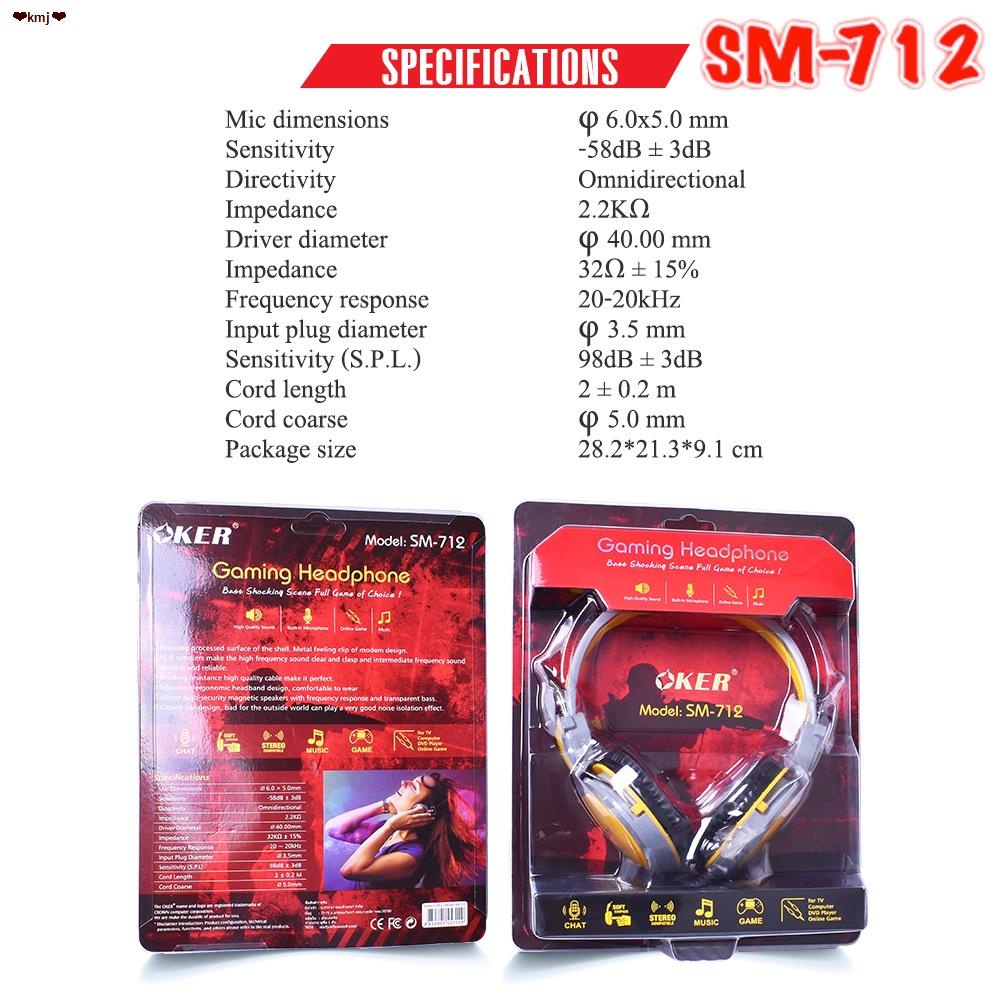 พร้อมส่งในไทยส่งเร็ว OKER SM-712 SM-715 Gaming Headphone หูฟังโอเคอร์ ครอบหู เล่นเกมส์ ทำงาน ฟัง ...