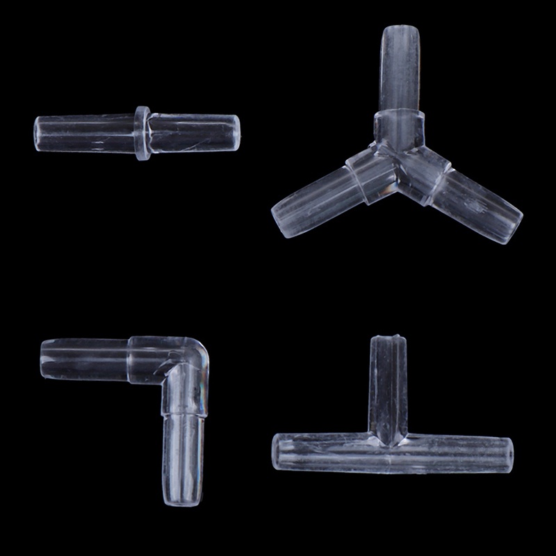 10Pcs/Lot Aquarium Airline Tubing Connectors Fish Tank Transparent Air ...